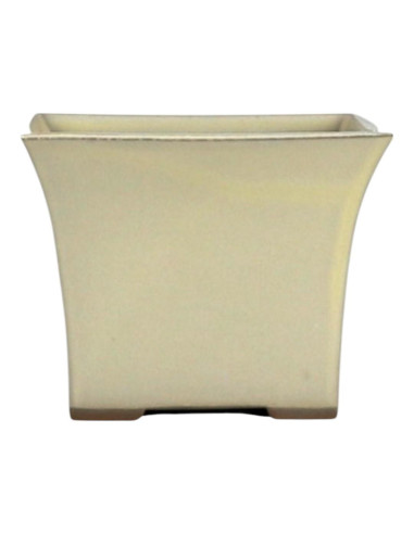 Square Cascade Bonsai Pot 10*10*10 cm Cream - Japan | Luso Bo...