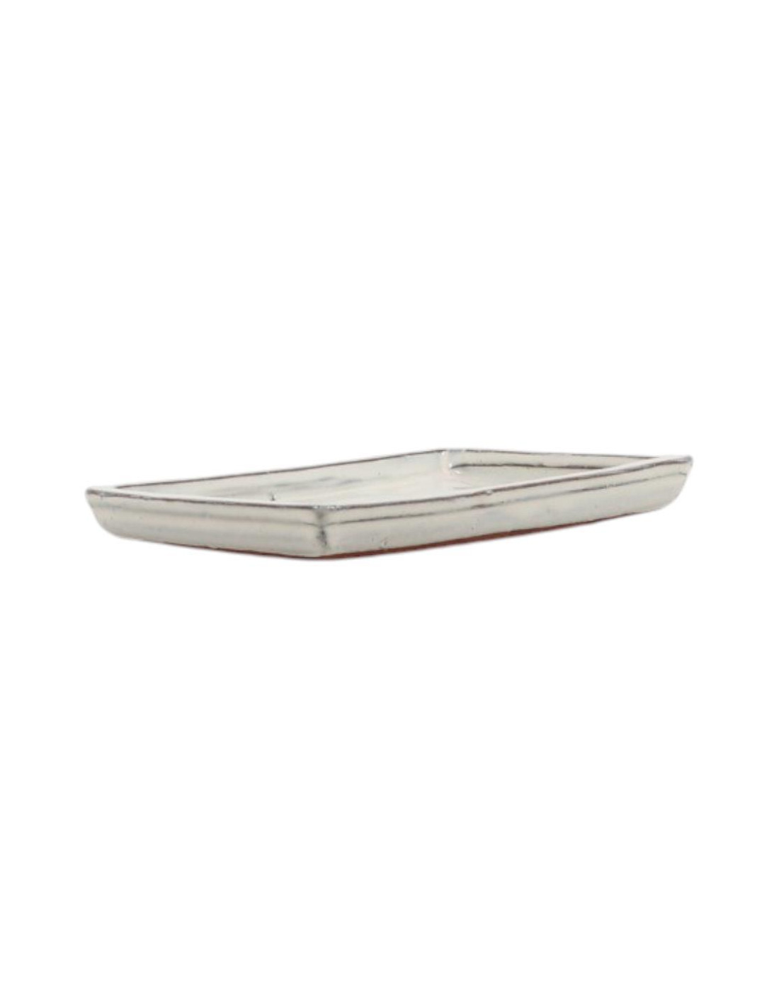 Prato Cerâmico Rectangular 18,5*13,5*2 cm Creme